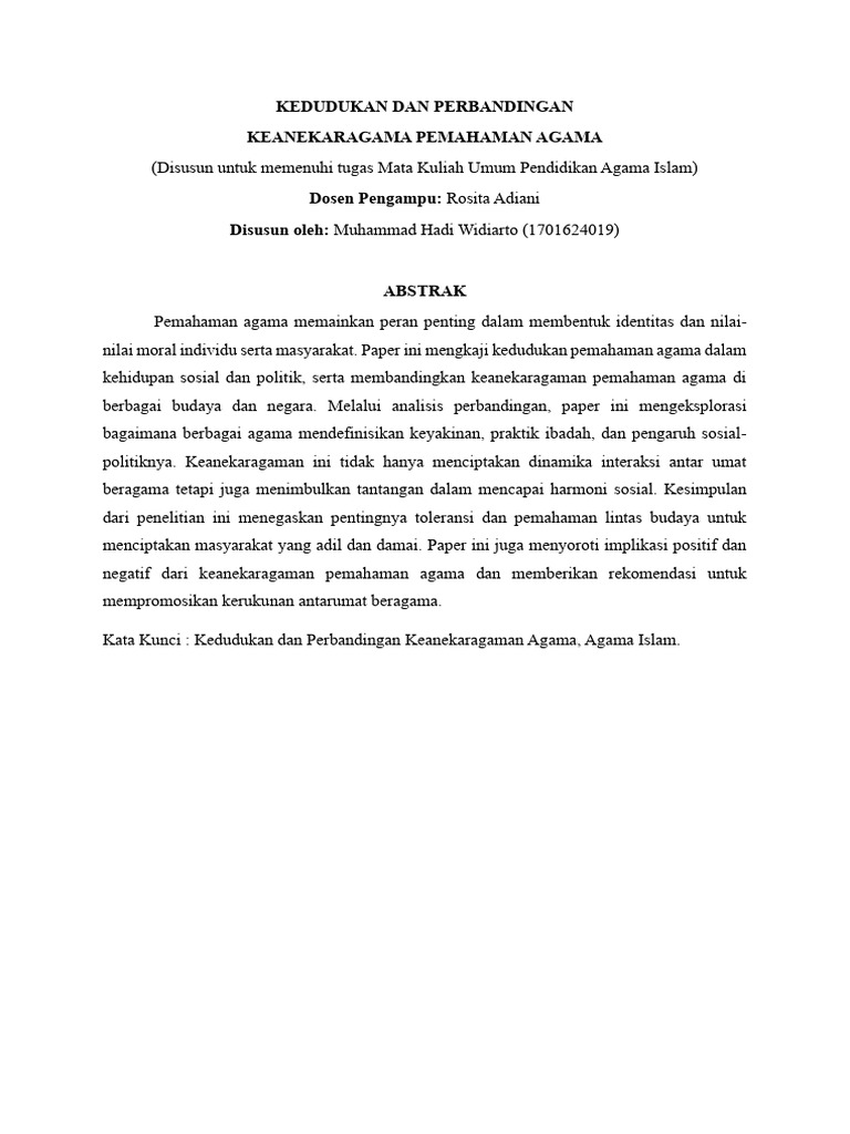 Kedudukan Dan Perbandingan Pai | PDF