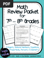 GED Mathematical Reasoning Formulas | PDF | Area | Triangle
