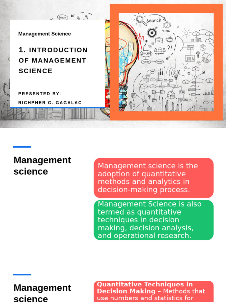Chapter 1 Introduction To MANSCI | PDF | Quantitative Research | Decision Making