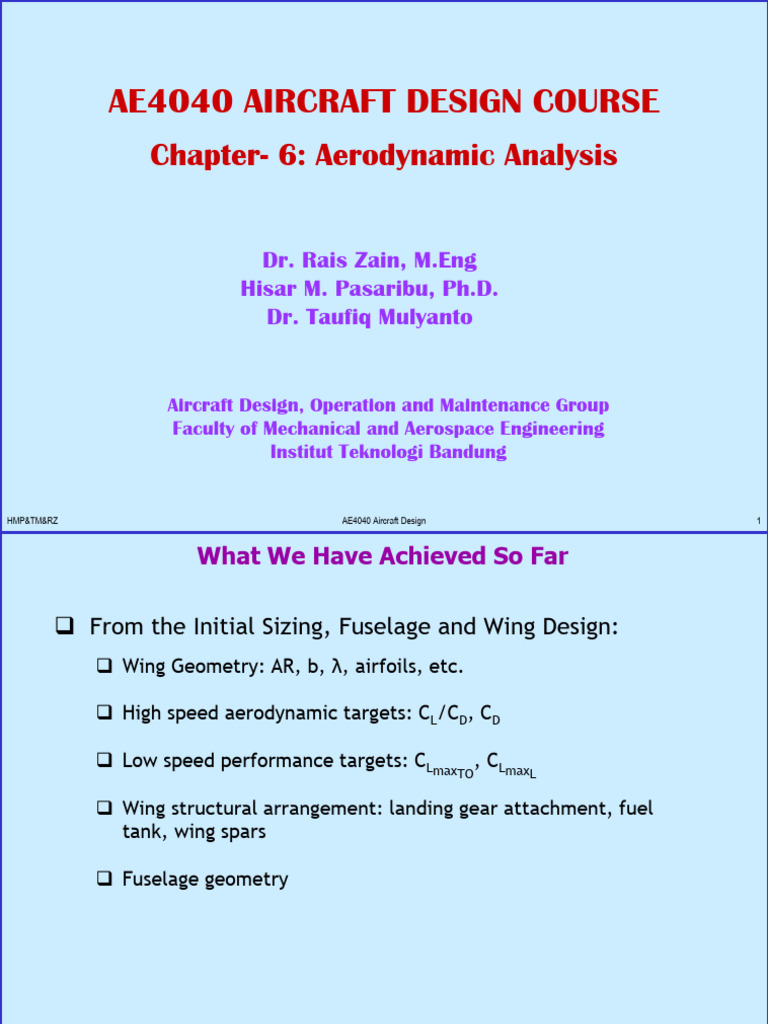 6 Aerodynamic Analysis | PDF | Lift (Force) | Wing
