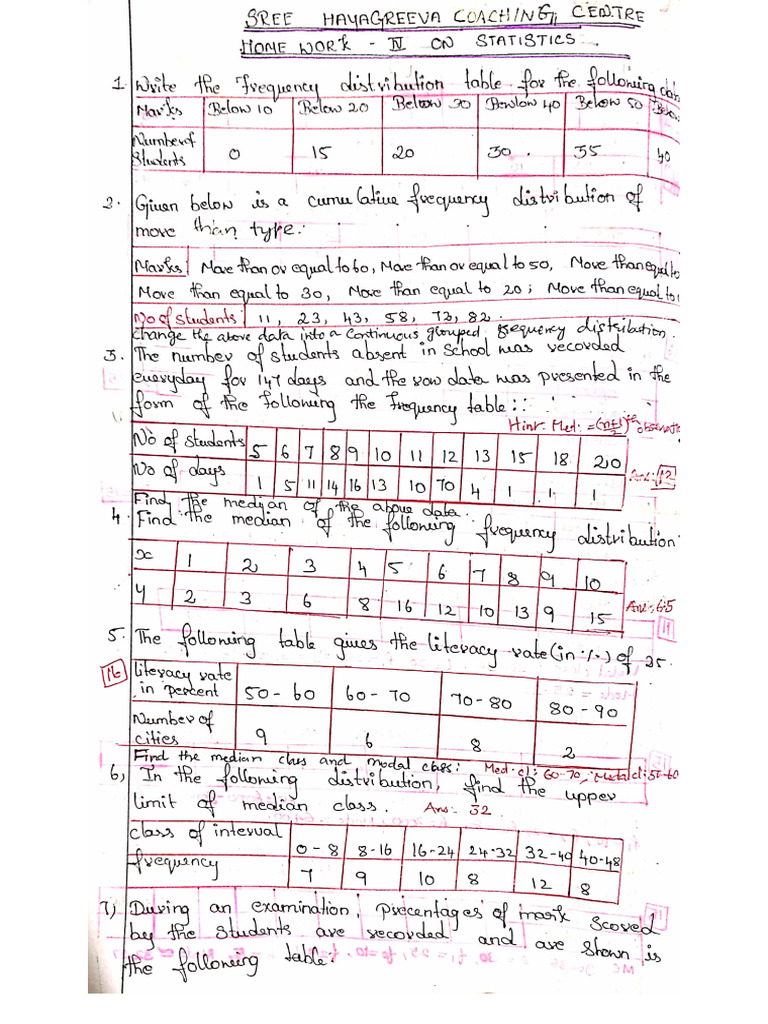 Statistics - H.W - 4 | PDF