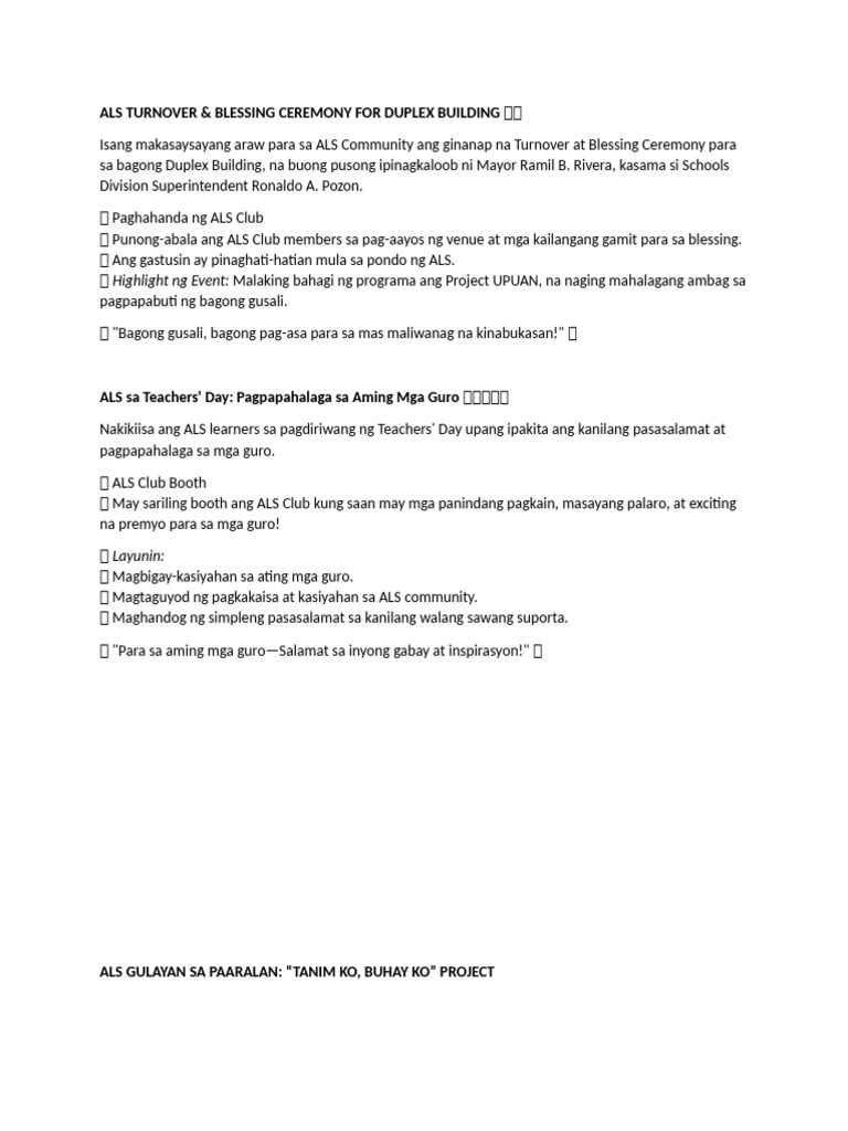 Als Club Presentation | PDF