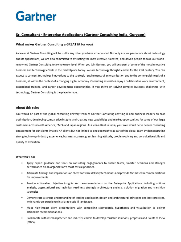 Job Description - Enterprise Apps (SCON) - 2 | PDF | Enterprise Resource Planning | Business
