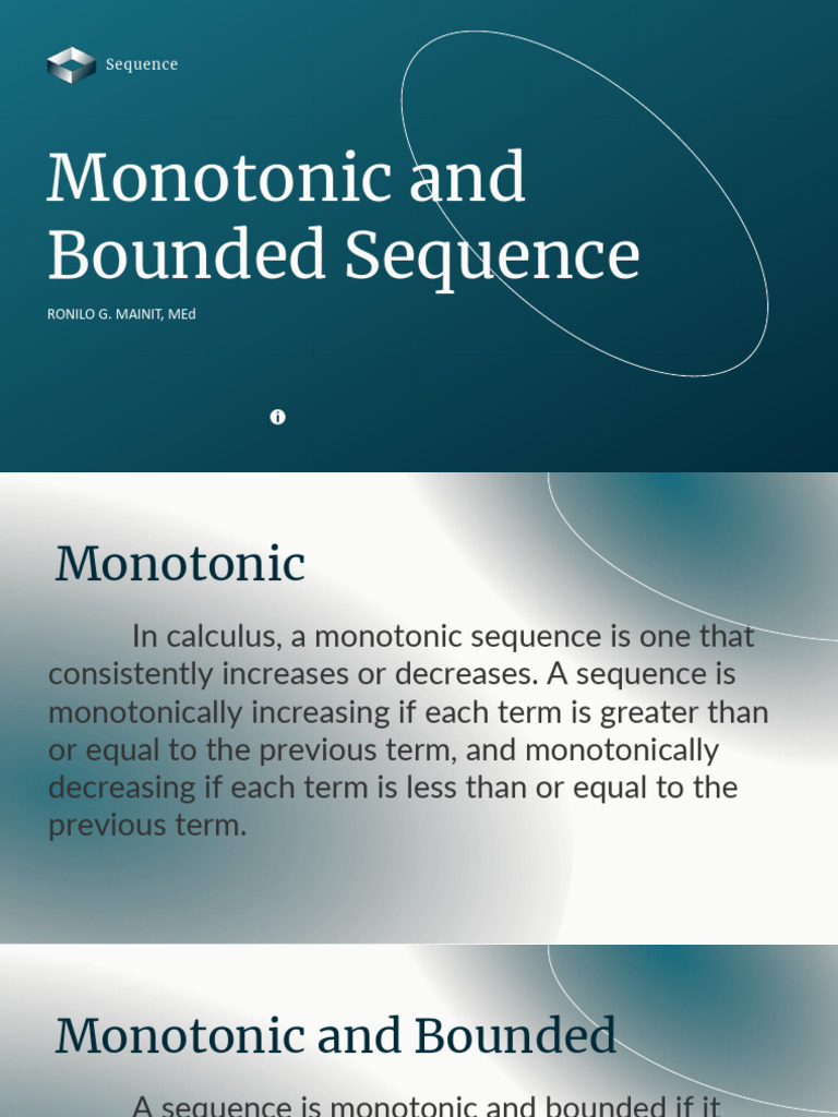 Monotonic and Bounded Sequences Explained | PDF