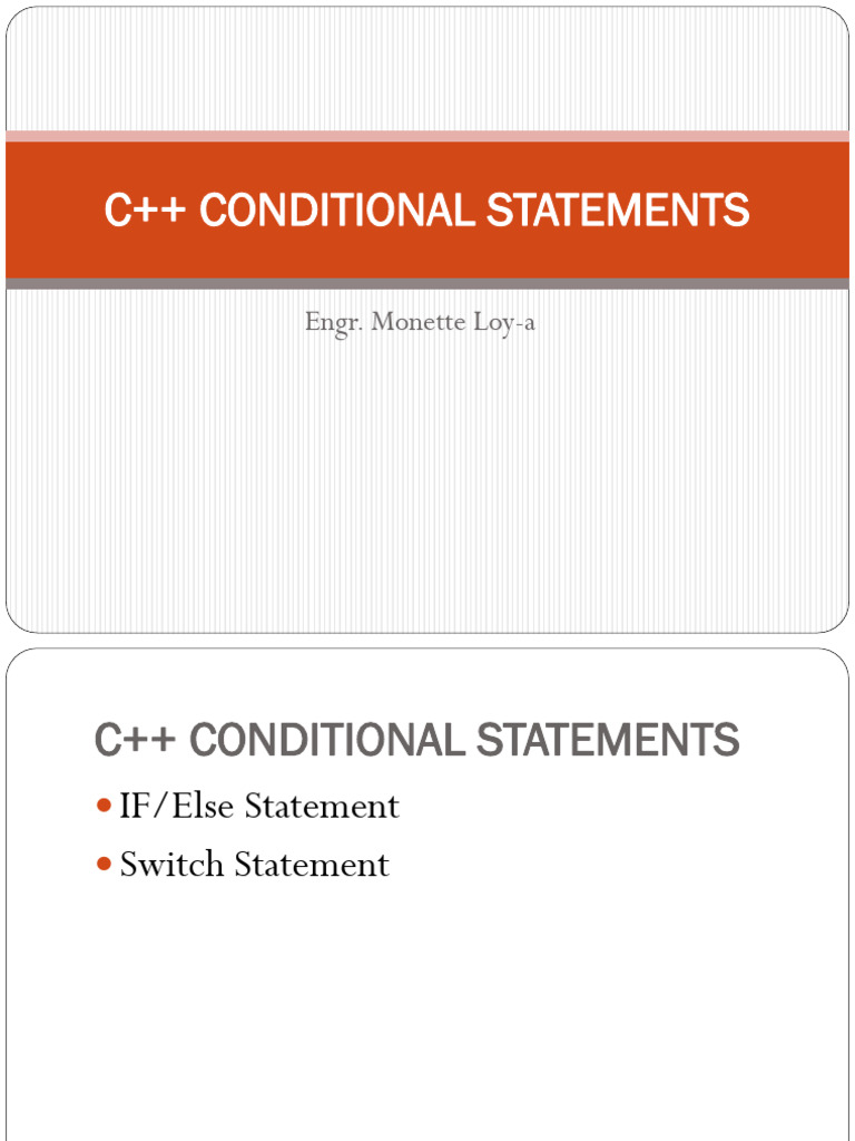 C++ Conditional Statements Explained | PDF | Computer Programming ...