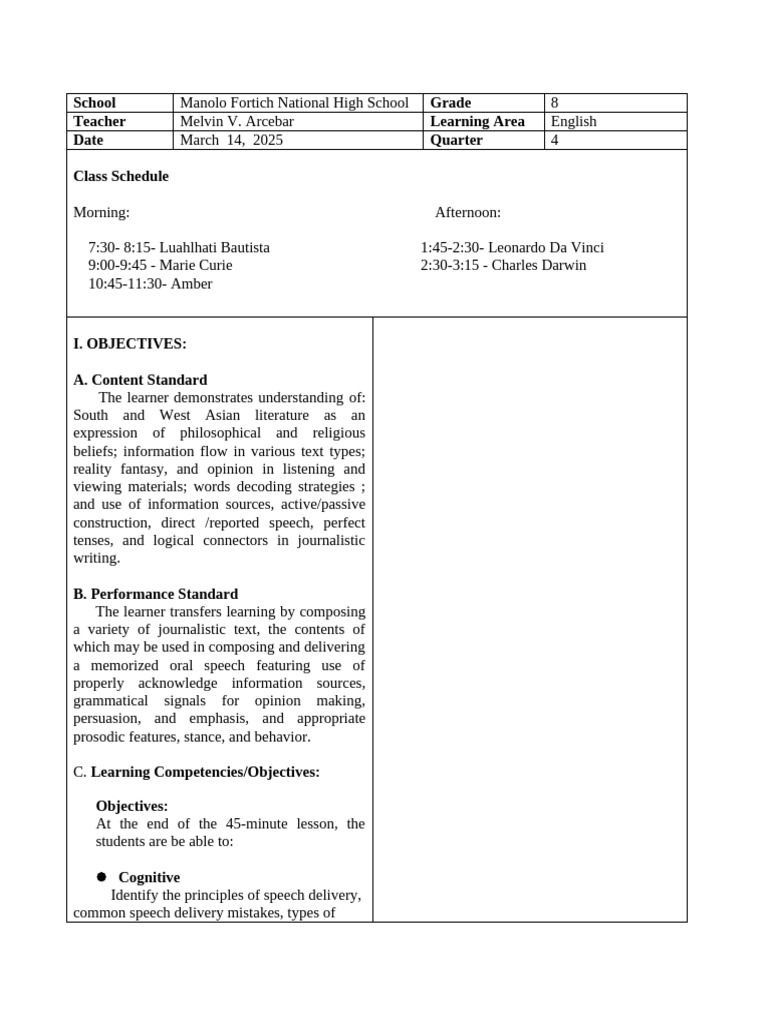 Lesson Plan 7 Activity Feud | PDF | Learning | Speech