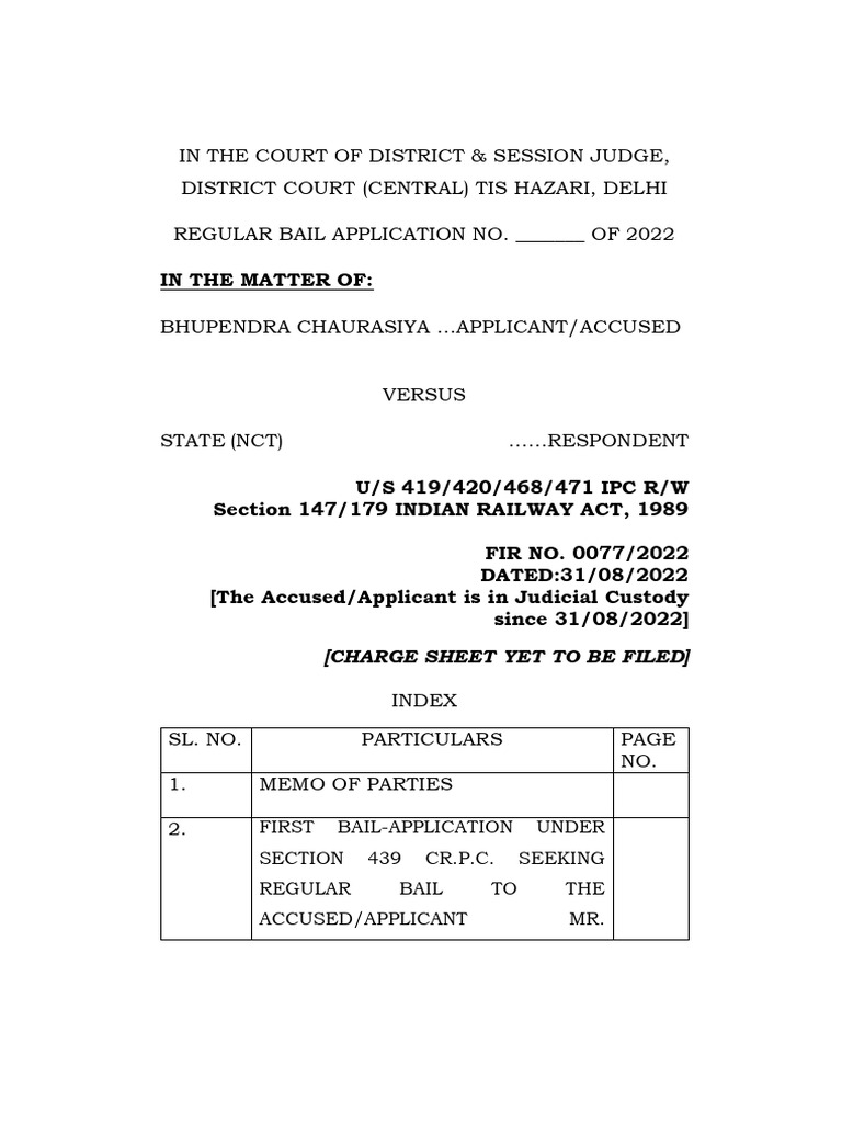 Bhupendra Bail Application | PDF | Bail | Crimes