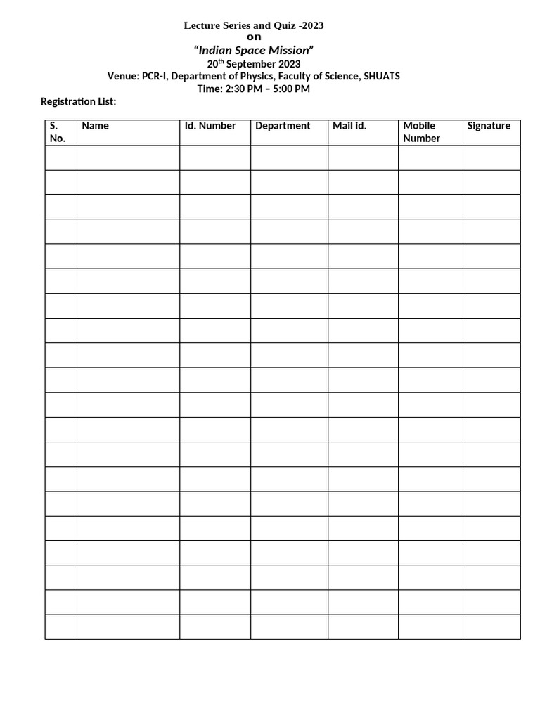 Blank Registration Form | PDF