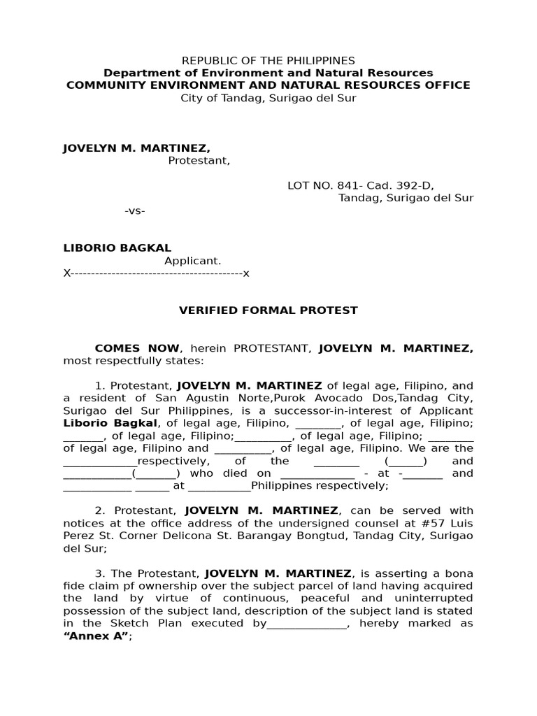 Verified Formal Protest (Martinez) | PDF | Justice | Crime & Violence