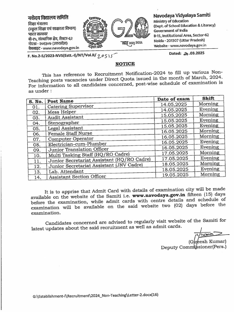 20515 Schedule NT | PDF | Schools | Secondary Education
