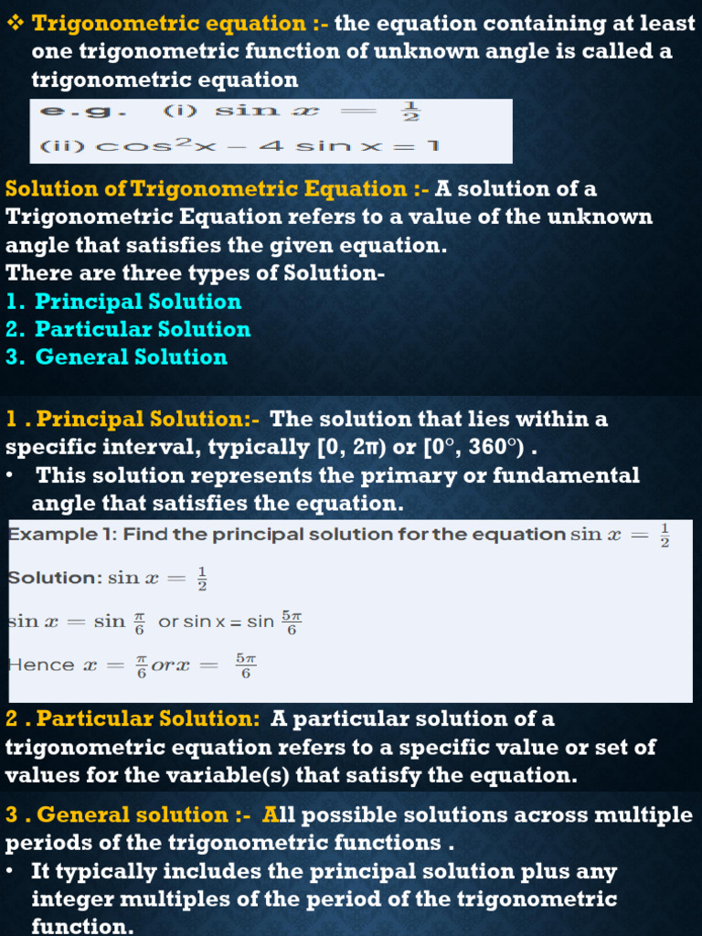 Trigonometric Equations Jee | PDF | Equations | Trigonometric Functions