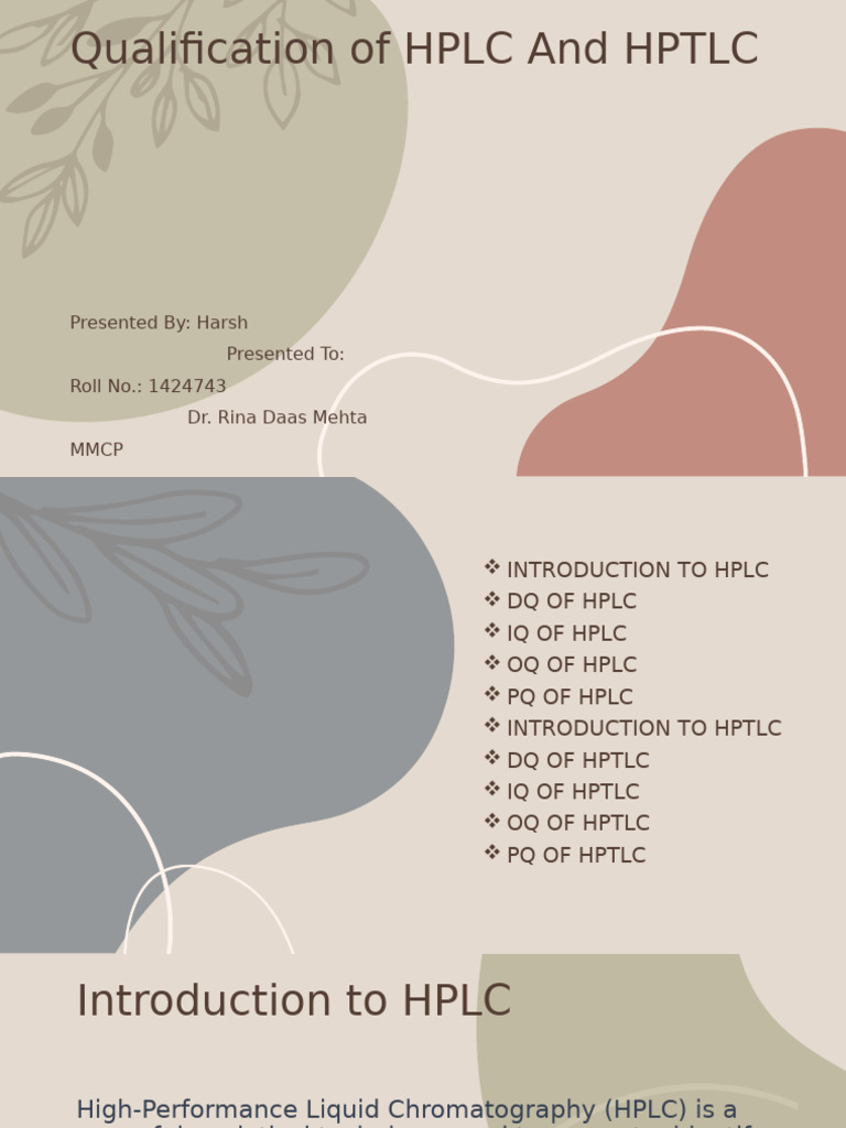 Qualification of HPLC and HPTLC | PDF | High Performance Liquid Chromatography | Thin Layer ...