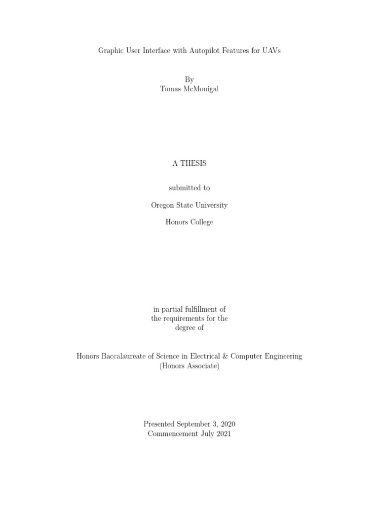 Honors College Thesis Final Revision | PDF | Unmanned Aerial Vehicle ...