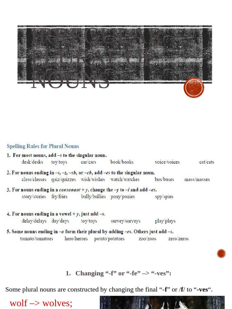 Irregular Plural of NOUNS | PDF