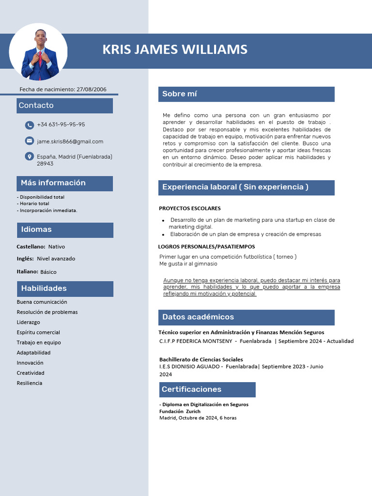 Currículum Kris James Williams | PDF | Business