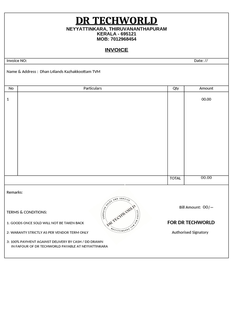 Bill Template | PDF