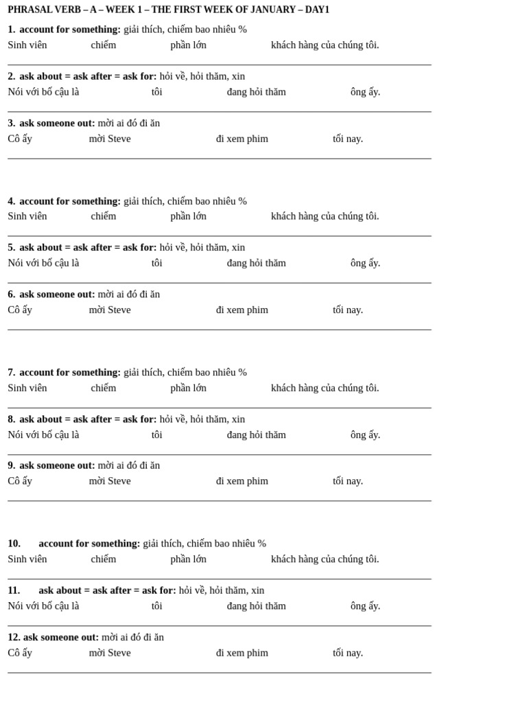 Phrasal Verb Test | PDF
