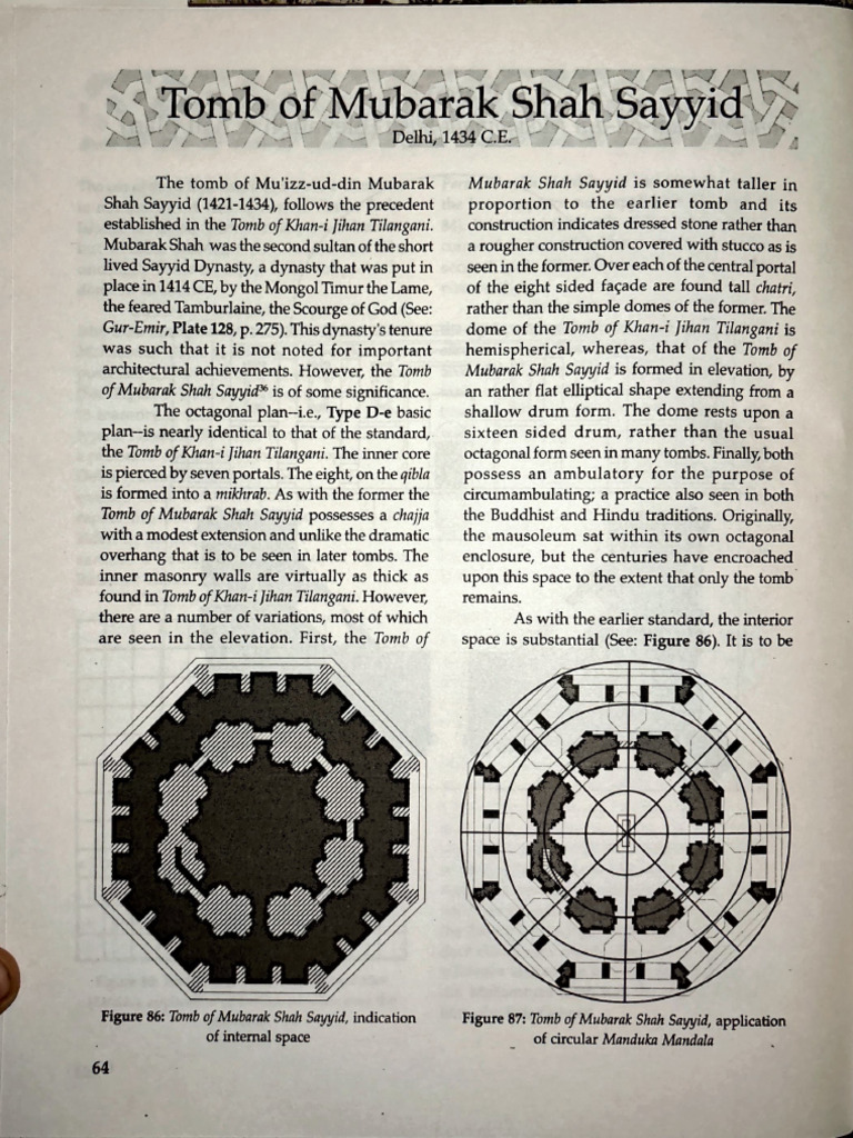 Mubarak Shah Sayyid Tomb | PDF | Dome | Architectural Elements