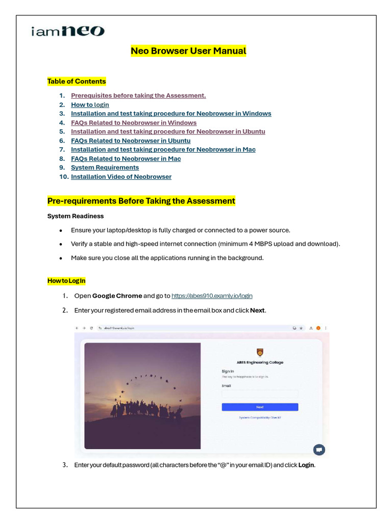 Student User Manual - ABES | PDF | Operating System | Login
