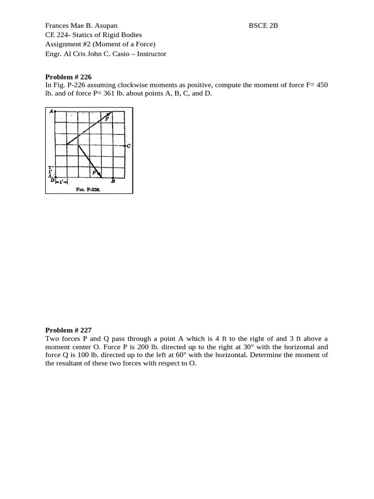 Assignment #2 (Statics of Rigid Bodies) | PDF