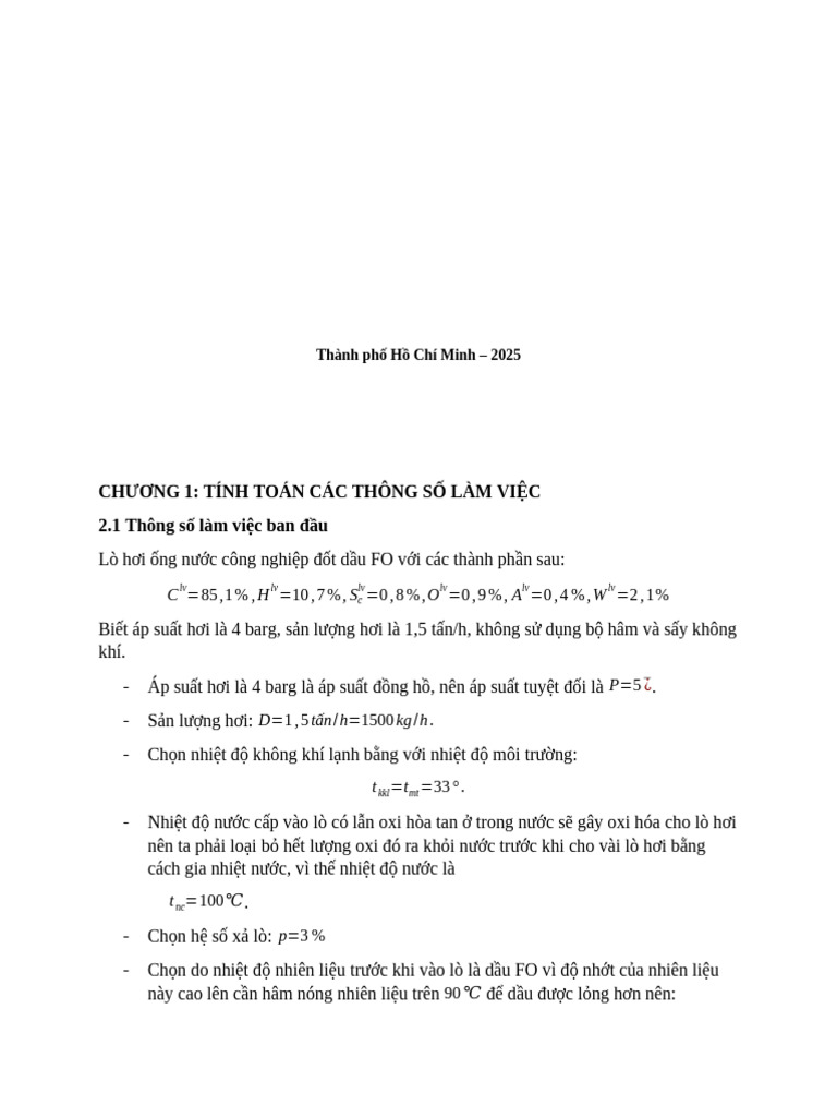 CHƯƠNG 1.BTL Lò Hơidocx | PDF