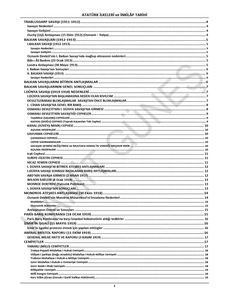 İNKİLÂP TARİHİ Ve ÇAĞDAŞ TÜRK Ve DÜNYA TARİHİ (2022-2023) | PDF