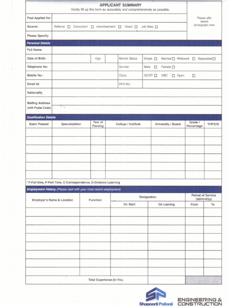 Applicant Form | PDF