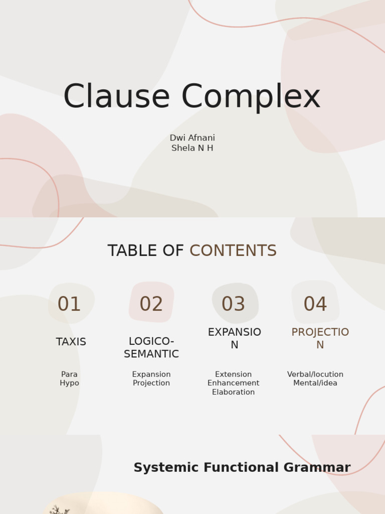Understanding Clause Complex Structures | PDF | Clause | Sentence ...