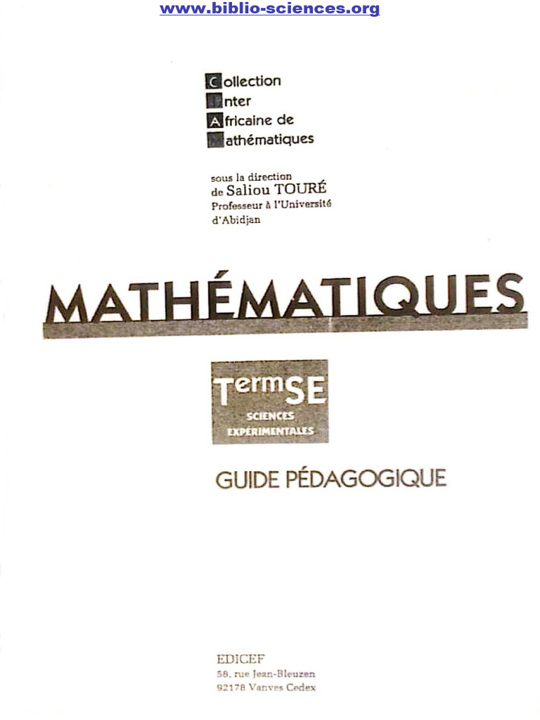 Corrigé Ciam TLE SE Maths | PDF