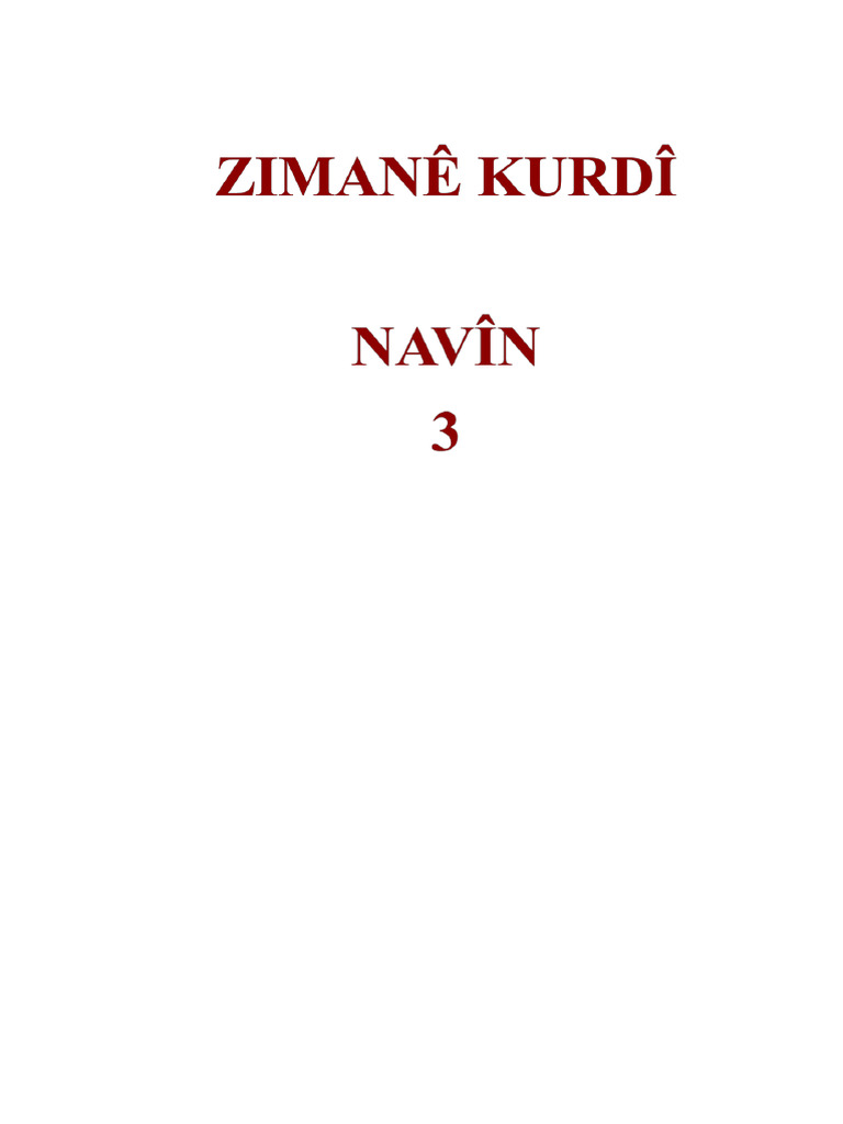 ZİMANÊ KURDÎ (Navîn 3 - 2019rojava) | PDF