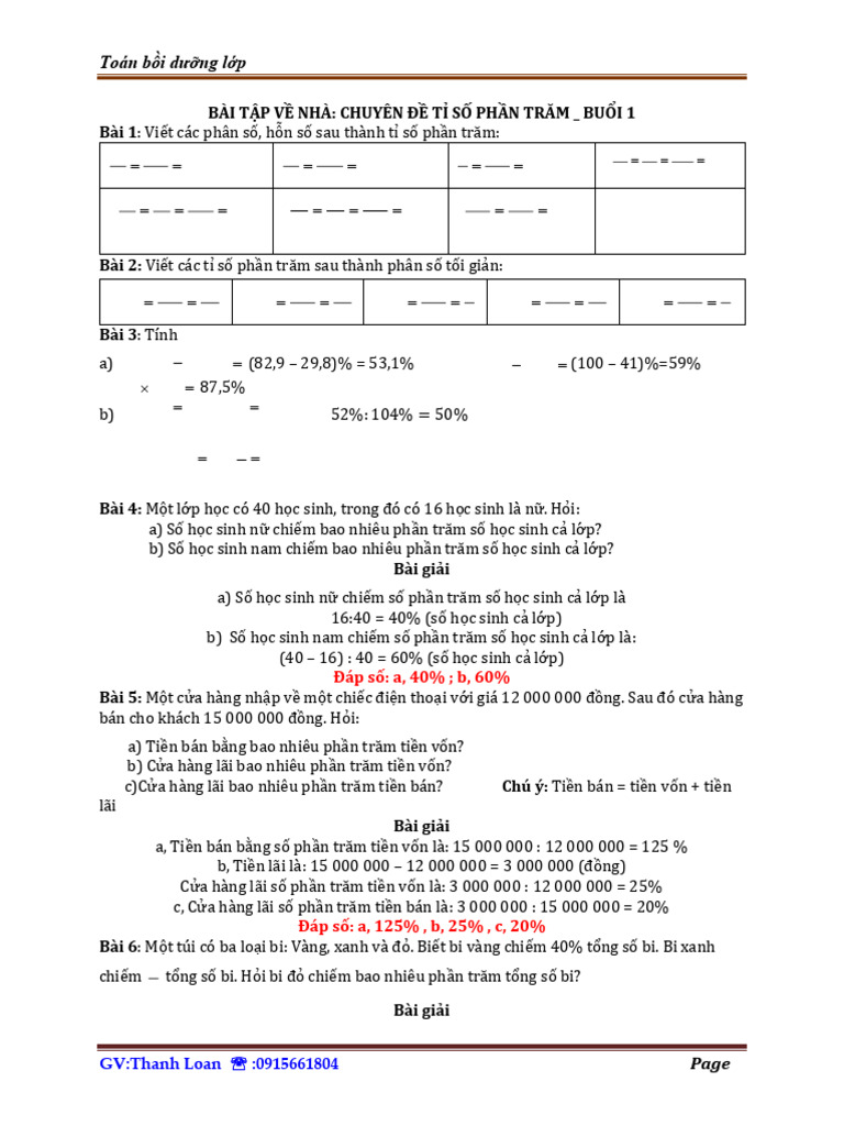 Toán 5 - HDG BTVN (24-11) | PDF