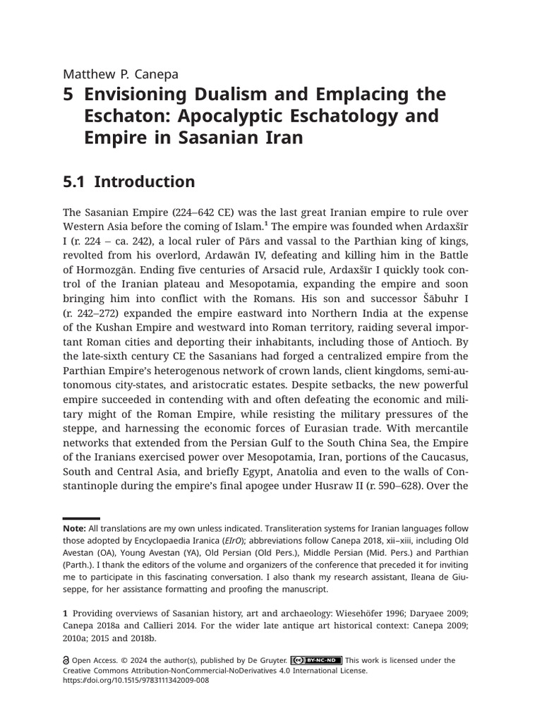 Envisioning Dualism and Emplacing the Eschaton: Apocalyptic Eschatology ...