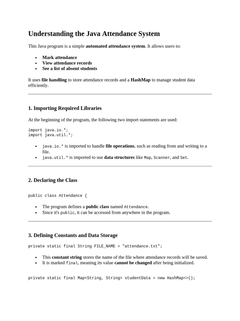 Attendance System Line by Line Without UI | PDF | Filename | Computer File