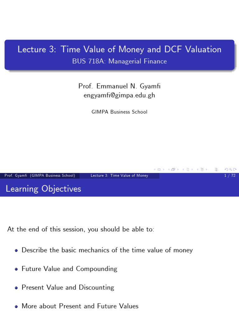Time Value of Money & DCF Basics | PDF | Time Value Of Money | Present ...