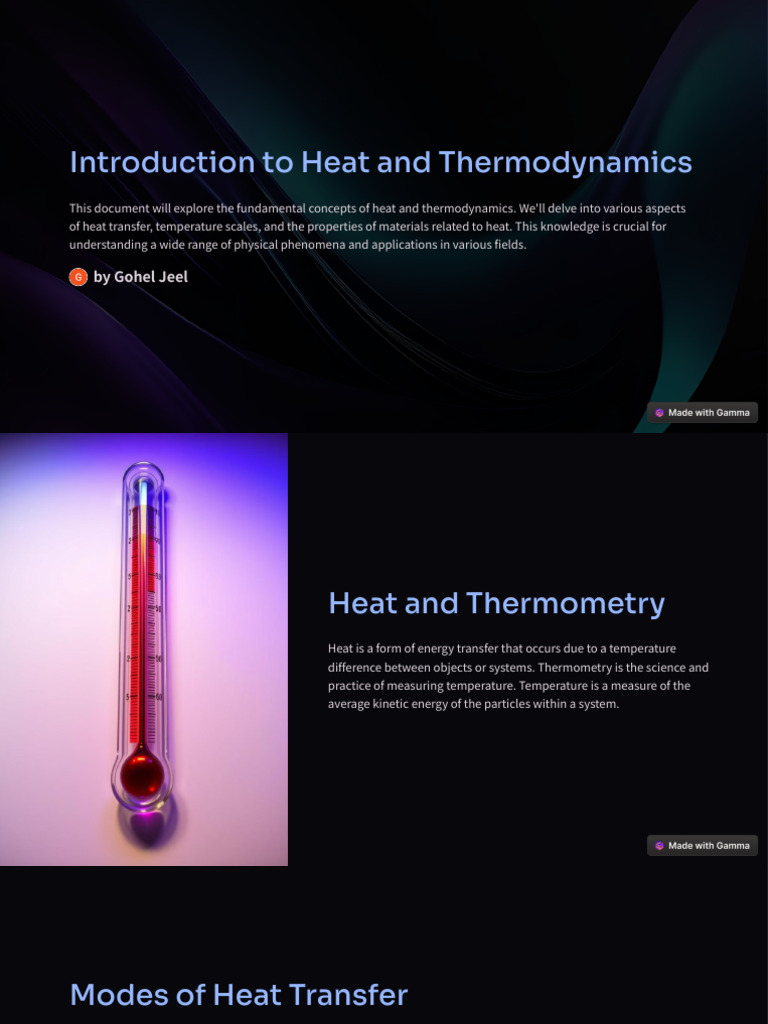 Heat and Thermodynamics Basics | PDF | Temperature | Heat Transfer