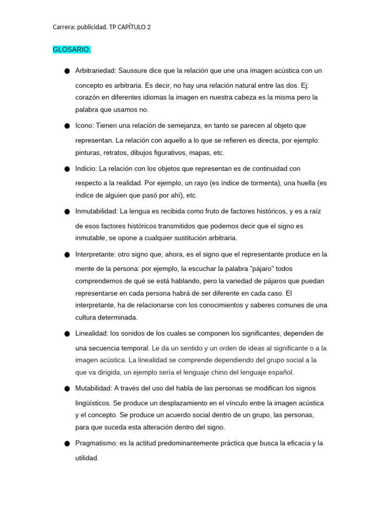 TP Capítulo 2 Iac Unlz | PDF | Semiótica | Lingüística
