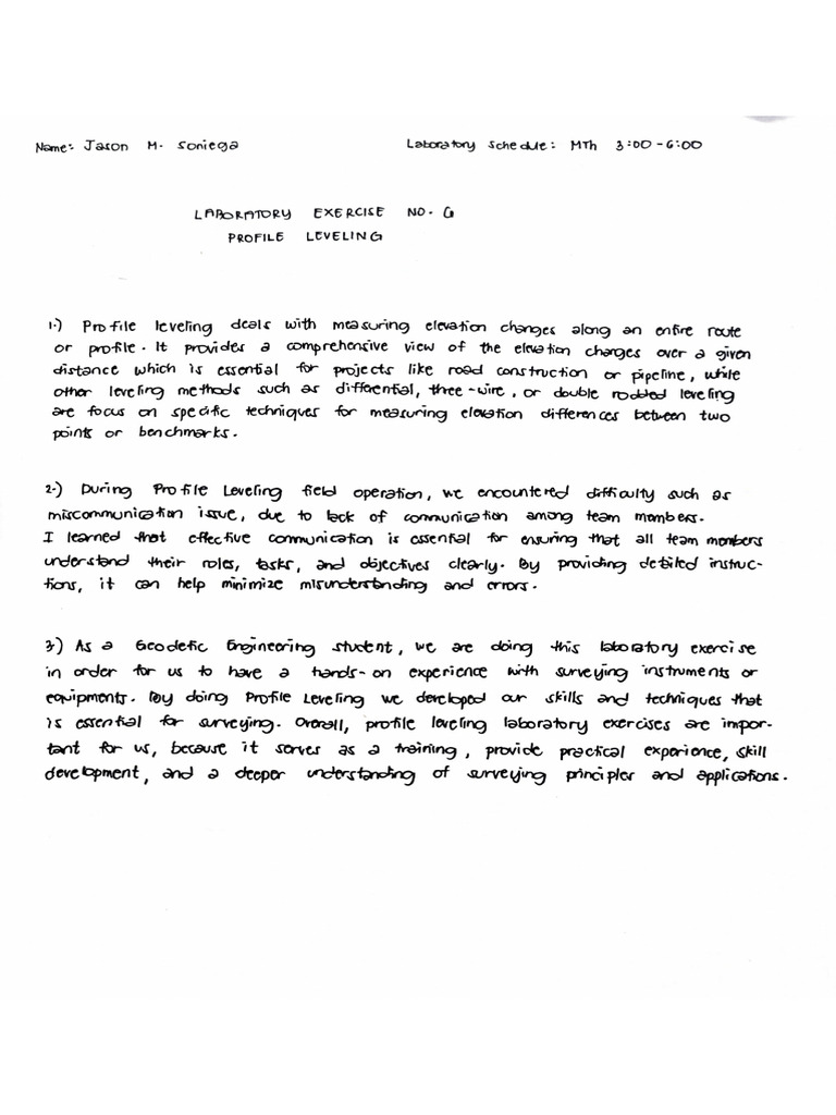 Soniega Lab6 Profile Leveling | PDF