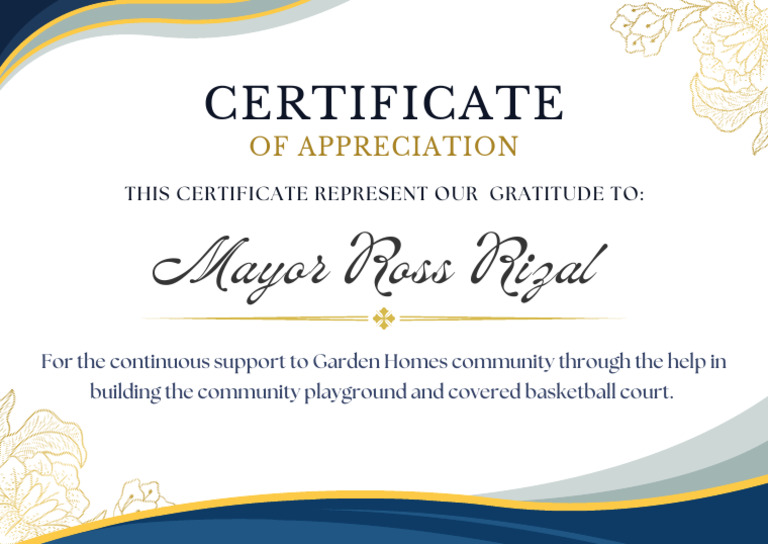 Blue and White Simple Modern Certificate of Appreciation | PDF