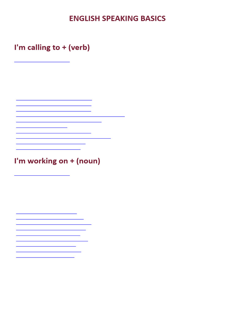 English Speaking Basics Section Ii | PDF | Verb