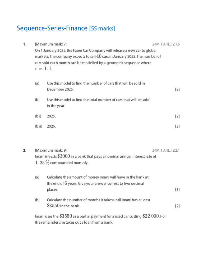 Sequence-Series-Finance | PDF