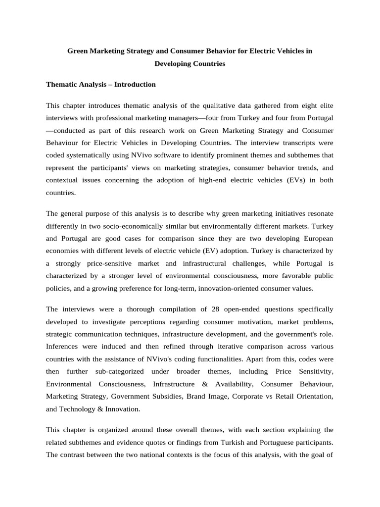 Green Marketing Strategy and Consumer Behavior for Electric Vehicles in Developing Countries ...