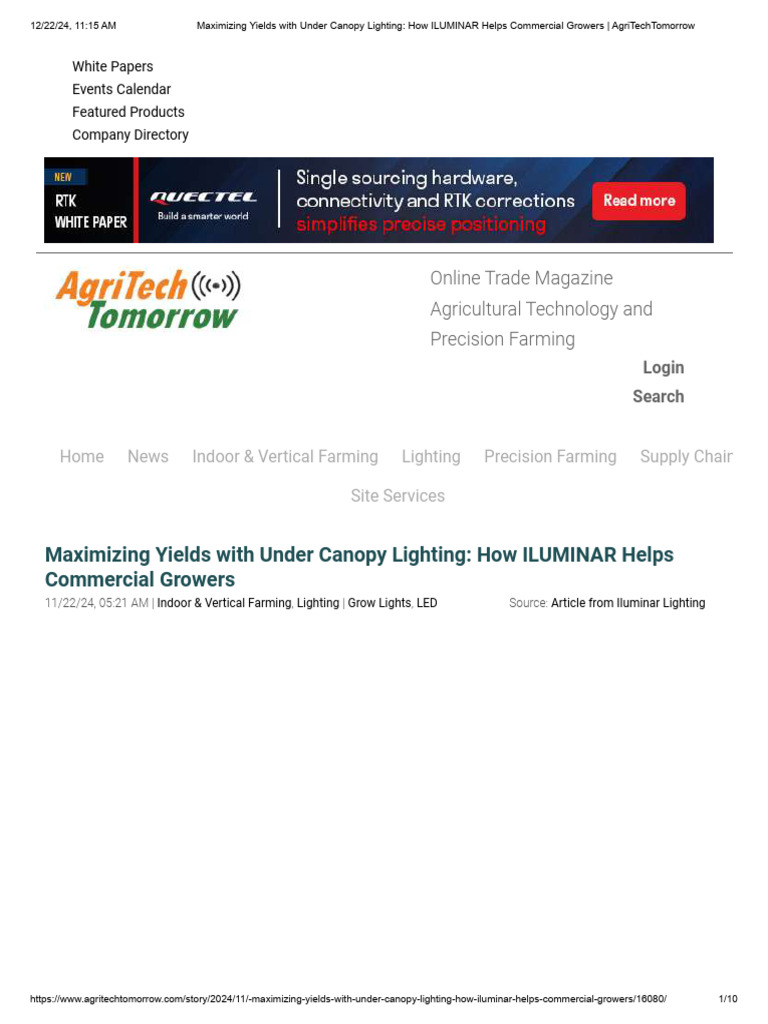 Maximizing Yields With Under Canopy Lighting - How ILUMINAR Helps Commercial Growers | PDF ...