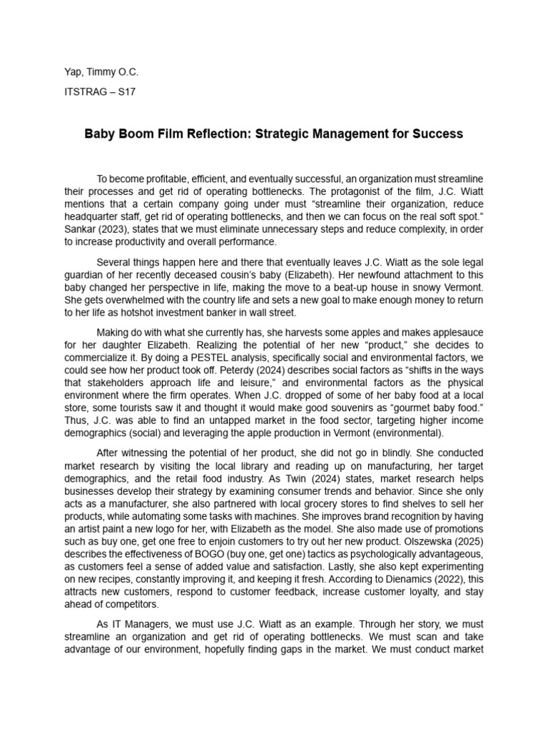 Reflection Paper No. 1 - ITSTRAG | PDF | Business Process | Marketing