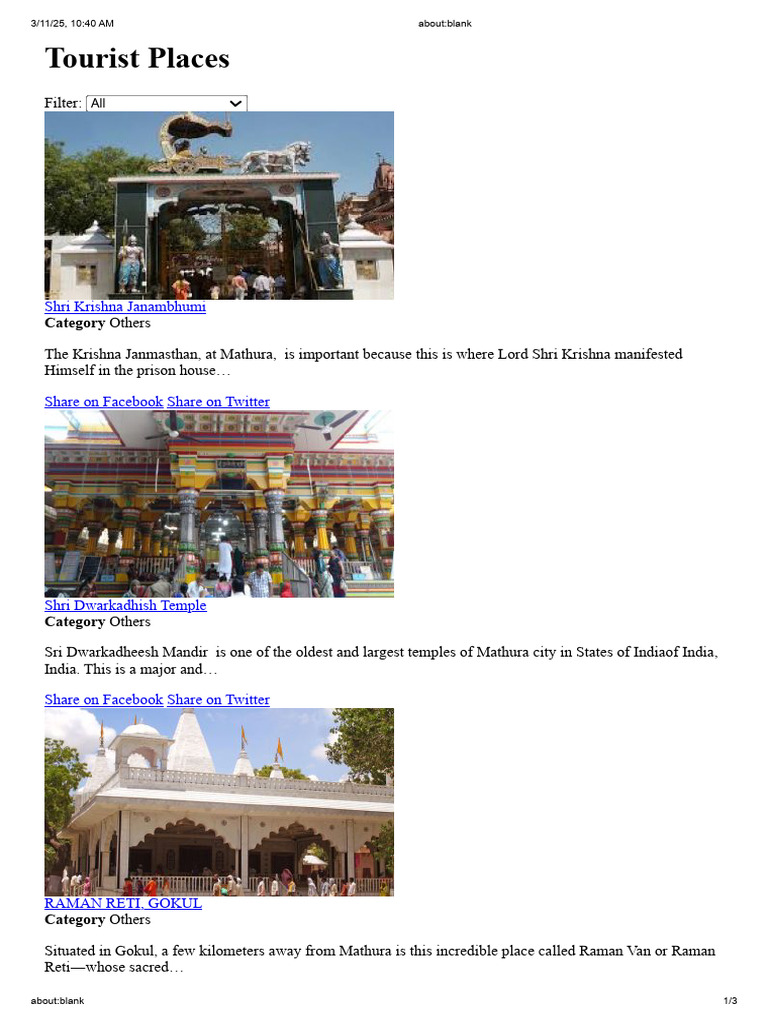 Mathura Temples | PDF