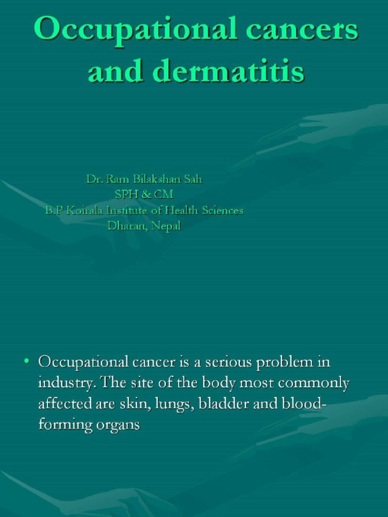 Occupational Cancers and Dermatitis | PDF