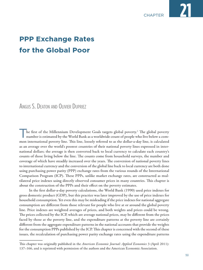 PPP Exchange Rates For The Global Poverty | PDF | Purchasing Power ...