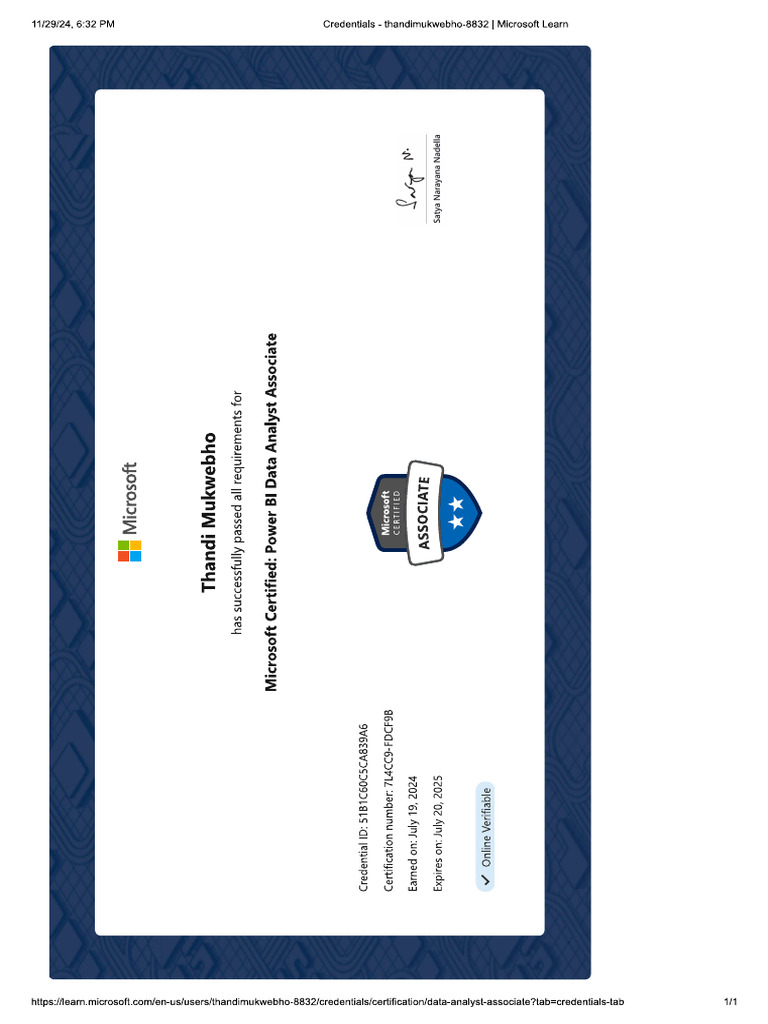 PL-300 Certificate | PDF