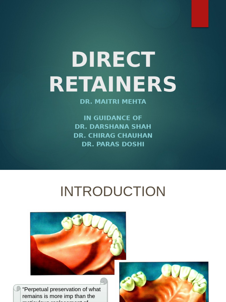 'Direct Retainers-MAITRII With You | PDF | Dentistry Branches