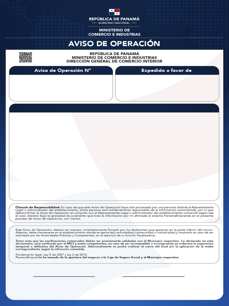 Aviso de Operación: Aserradero y Ebanistería | PDF | Panamá