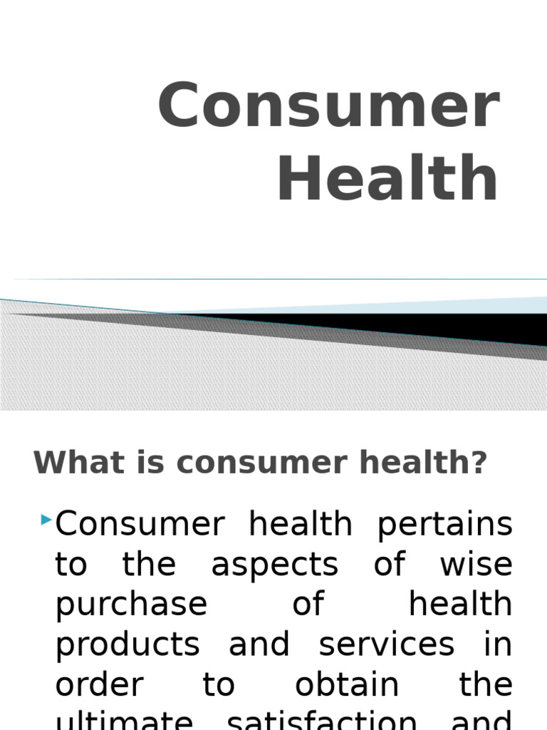 Understanding Consumer Health for Kids | PDF